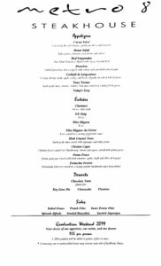 Menu – Metro 8 Steakhouse